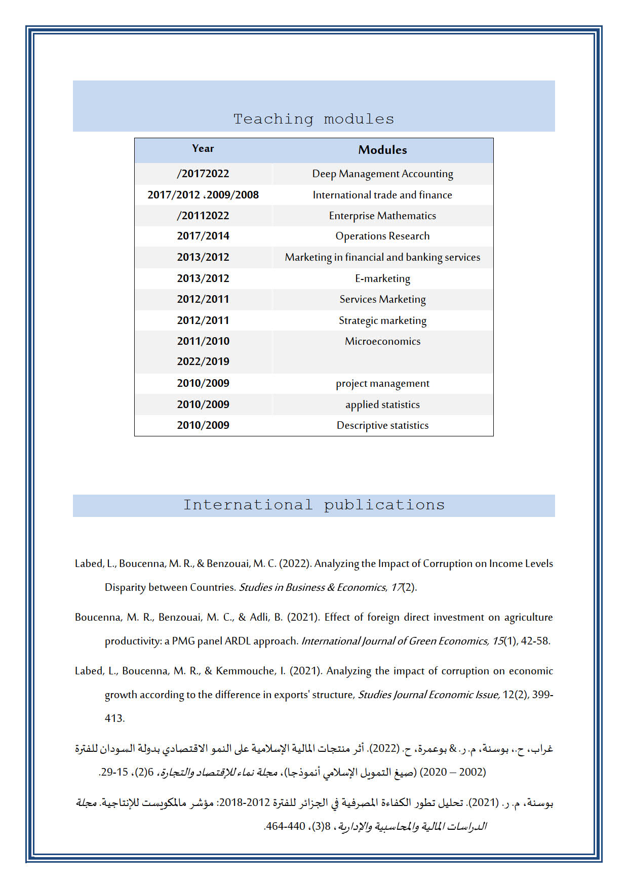 BOUCENNA MOHAMMED RIDHA – كلية العلوم الاقتصادية والعلوم التجارية وعلوم التسيير