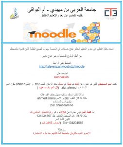 Annonce pour les étudiants pour ouvrir un compte Moodle – Université d ...