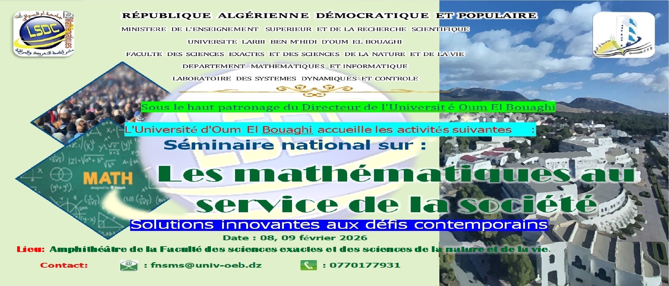 Séminaire national sur: Les Mathématiques au service de la société ...